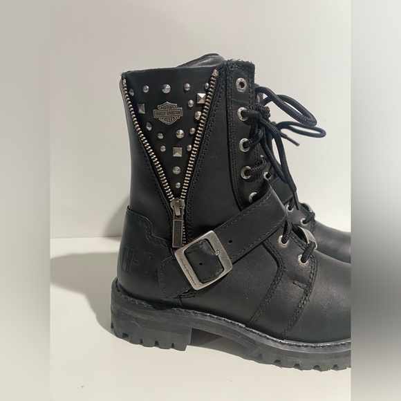 Harley-Davidson | Shoes | Harley Davidson Mindy Zip Side Studded ...